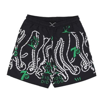 Octopus Splashed Boardshort Badeshorts Schwarz - - Swimwear - Herren - Schwarzk - XS