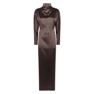 Max Mara Robe Longue Spuma - Femme - Robes - Brun - Taille: 38 FR