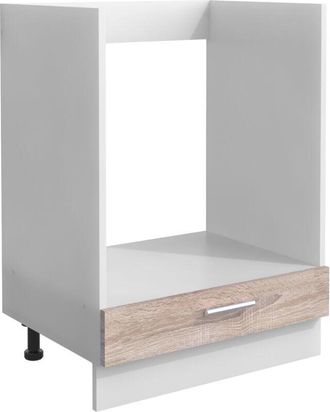 ebuy24 Mobilier de cuisine Esilo h. 82 x l. 60 x p. 46 cm Blanc/Sonoma Eiche