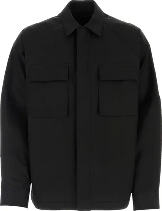 Juun.J Veste-chemise classique &agrave; col et fermeture dissimul&eacute;e - Homme - Chemises - Noir - Taille: XL