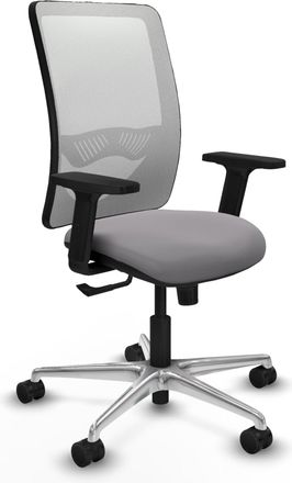Piqueras y Crespo Idealer Arbeitsstuhl Zulema mit 2D-Armen, h&ouml;henverstellbare Lendenwirbelst&uuml;tze, ausgestattet mit Sincro 3 Positionen und Schneideschaum, Wei&szlig;/Grau