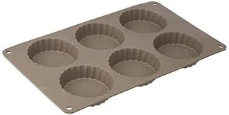 Crealys 513007 Moule &agrave; 6 Tartelettes en Silicone Candy Gris 29 x 17 x 2 cm