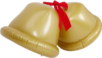 Angoily 2st&uuml;cke Aufblasbare Weihnachtsglocke mit Schleife f&uuml;r Garten Dekoration Weihnachtsbaumschmuck Aufblasbare Gl&ouml;ckchen-Ornamente f&uuml;r Zuhause und Veranda