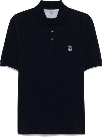 Brunello Cucinelli Homme, Tops, Bleu, Taille: 2XL T-Shirt Textur&eacute; &agrave; Col Rond