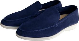 Generic Mocassins en daim pour homme, chaussures plates décontractées, légères et confortables, chaussures de conduite classiques pour les trajets quotidiens,