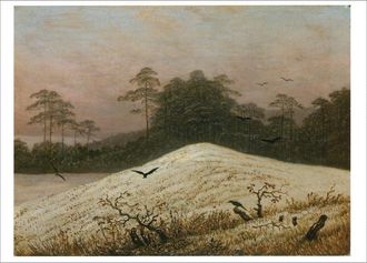 Generic Kunstkarte Caspar David Friedrich Schneehügel mit Raben