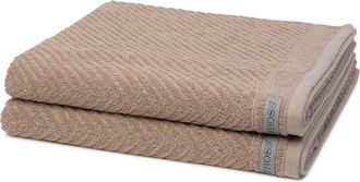 ROSS 2 teiliges Frottier-Set - Smart (2 X Duschtuch im Set) - 520 g/m2 - Baumwolle - Frottee - saugstark - weich und flauschig - Nougat