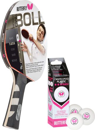 Butterfly Timo Boll Platin Tischtennisschläger + 3*** ITTF R40+ Tischtennisbälle | Tischtennisschlägerset | Tischtennis Premium Set