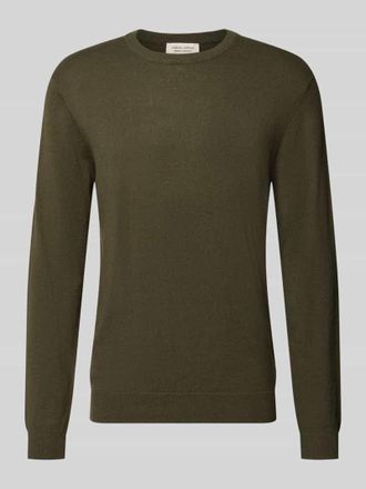 Casual Friday Regular Fit Strickpullover aus Baumwoll-Mix mit Kaschmir-Anteil