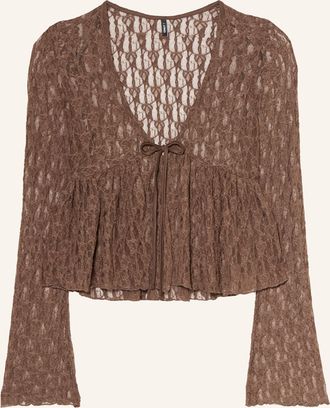 Only Blusenshirt Aus Spitze braun