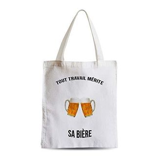 Fabulous Grand Sac Shopping Plage Etudiant Tout Travail Merite Sa Biere Amitie Alcool Humour Drole