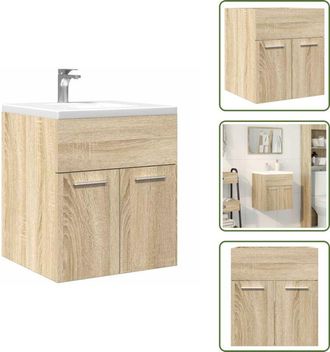 vidaXL The Living Store - vidaXL Waschbeckenschrank Sonoma-Eiche 41x38,5x46 cm Holzwerkstoff