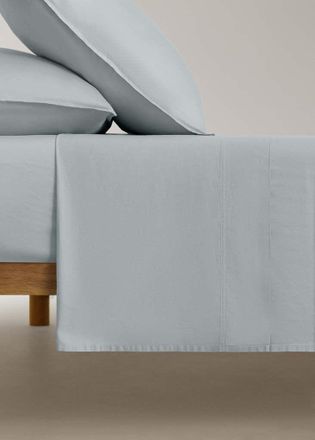 Mango Drap plat en satin double surpiq&ucirc;re Lit 90 cm vert d&acute;eau - Home - Lit 90 cm - MANGO HOME