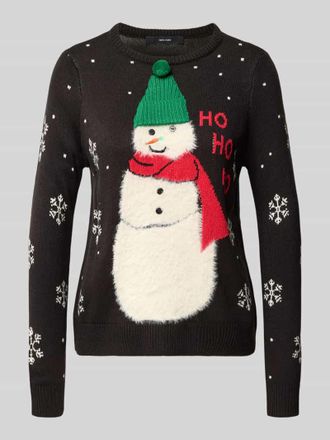 Vero Moda Pullover mit flauschigem Schneemann-Motiv