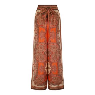 Zimmermann Seidenhose mit Paisleymuster und weitem Bein - - Trousers - Damen - Mehrfarbig - S