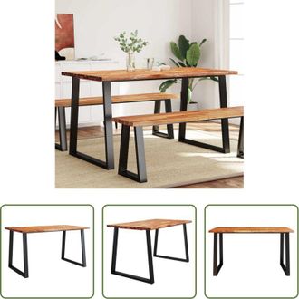 vidaXL Akazienholz Tisch - Esstisch Baumkante 140x80x75 cm Massivholz Akazie