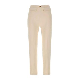 Elisabetta Franchi Femme, Pantalons, Beige, Taille: 40 FR Side Zip Fastening Pantalons