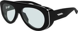 Bottega Veneta unisex, Accessoires, Noir, Taille: 58 MM Noir/Bleu clair Lunettes de soleil Bv1362S