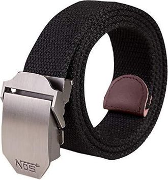 Generic Grande ceinture en cuir d&eacute;contract&eacute;e en toile avec boucle automatique en alliage, multicolore, 110