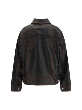 Golden Goose Womens Nappa Leather Bomber Jacket Port Royale