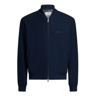 Etro Homme, Vestes, Bleu, Taille: M Bomber en coton bleu avec doublure cachemire