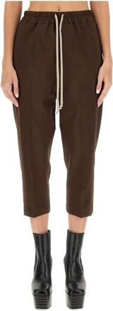Rick Owens Femme, Pantalons, Brun, Taille: 34 FR Drawstring Astaires Cropped Pantalons