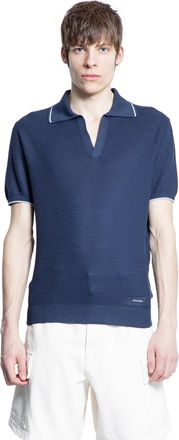 Prada Silk Cotton Knit Polo Shirt