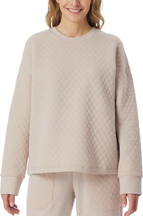 Schiesser Damen Sweatshirt Langarm Baumwolle-Mix + Relax Nachthemd, beige_182062, 36