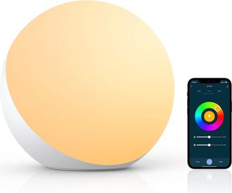 Hifree Smart LED Tischlampe, Nachttischlampe Touch Dimmbar funktioniert mit Alexa und Google Assistant, Wifi Atmosphäre Nachtlicht Stimmungslicht, Robust und