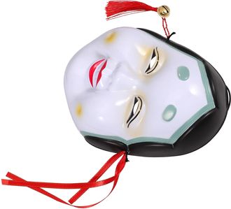 DOITOOL Japanische Cosplay Maske aus Stabilem Kunststoff Traditionelles Theaterrequisit für Frauen Atmungsaktiv und Bequem Vielseitig für Halloween Kostüm-Par