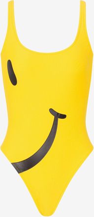 Moschino Smiley Lycra-Badeanzug einteilig - Gelb