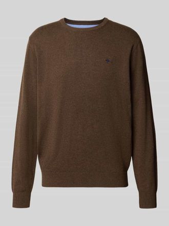 Fynch-Hatton Strickpullover aus reiner Baumwolle mit Logo-Stickerei