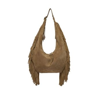 Orciani Femme, Sacs, Beige, Taille: ONE Size Isola Peach Fringe Large Shoulder Bag