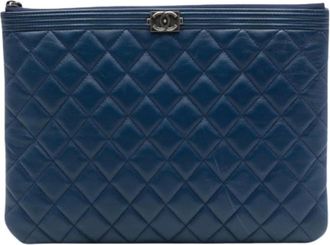 Chanel Pre-owned Vintage Quilted Clutch - Femme - Pre-owned - Bleu - Taille: ONE Size