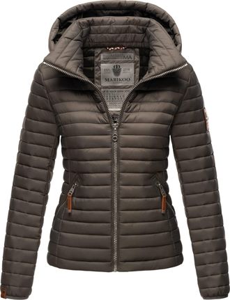 Marikoo Damen Jacke Steppjacke Übergangsjacke gesteppt B839 [B839-Löwe-Anthrazit-Gr.M]