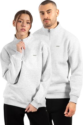 Smilodox Half Zip Sweatshirt Unisex Jago, Regular Fit Pullover Herren und Damen, weicher Sweatstoff, graviertes Metallabel auf der Brust, hoher Kragen, Langarm