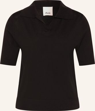 Allude Allude Strick-Poloshirt schwarz