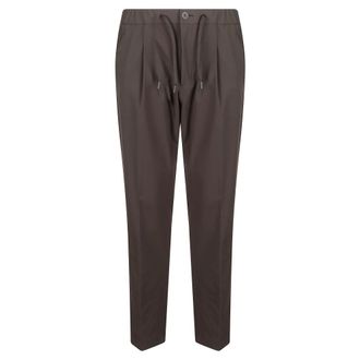 Herno Pantalon pliss&eacute; &agrave; cordon de serrage - Homme - Pantalons - Brun - Taille: S