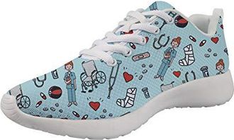 Showudesigns Femme Basket Chaussures de Sports Fitness Fitness Mixte Adulte Gym athlétique Multisports Outdoor Casual Sneakers Infirmier Médecins Modèle Vert