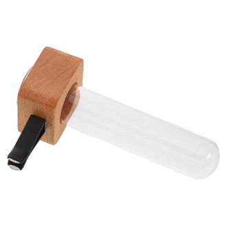 Holibanna Auto Blumenvase mit Einfachem Montageclip Buchenholz Halter f&uuml;r L&uuml;ftungsschlitze Glasr&ouml;hrchen f&uuml;r Wasseranzucht Dekoration f&uuml;rs Auto und Geschenk f&uuml;r 