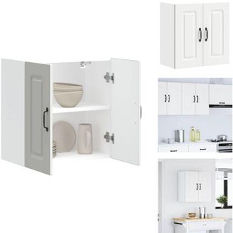 vidaXL K&uuml;chen-H&auml;ngeschrank Kalmar Wei&szlig; Holzwerkstoff - K&uuml;chen-Wandschrank - K&uuml;chen-Wandschr&auml;nke - Wandschrank K&uuml;che - K&uuml;chenschrank