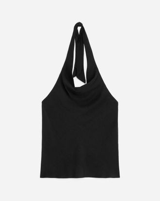 Arket Neckholder-Top Aus Leinenmischung -Schwarz