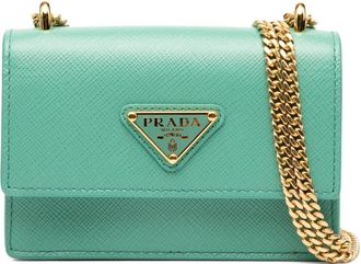 Prada sac à bandoulière Saffiano à chaîne (2013-2025) - Bleu