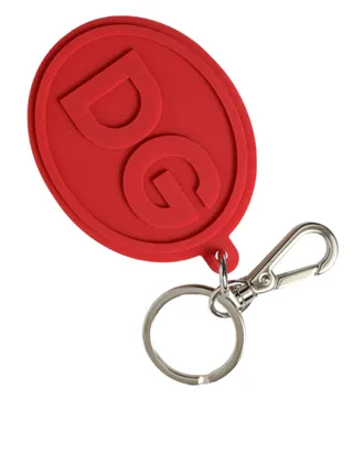 Dolce & Gabbana Logo-Engraved Brass Metal Key Case - Red