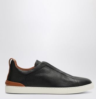 Ermenegildo Zegna Triple Stitch leather sneakers in black