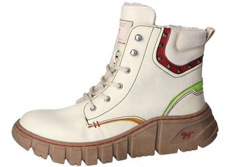 Mustang Jeans Damen Stiefelette Plateau Boot Warmfutter Nieten 1499-601, Größe:38 EU, Farbe:Beige
