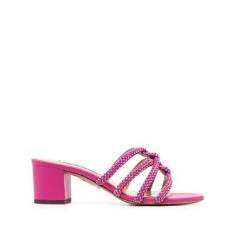 Aquazzura Mules aus Leder mit Kristallbesatz - - Shoes - Damen - Rosa - 36 1/2 EU