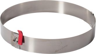 Lares Tortenring Verstellbar mit Klemmhebel Edelstahl | Skala | 18-30 cm | Made in Germany | 3,5cm hoch | Verstellbarer Kuchenring rund | Sp&uuml;lmaschinengeeig