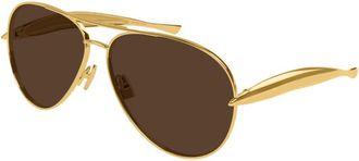 Bottega Veneta Aviator Sonnenbrille - - Accessories - unisex - Gelb - 64 MM