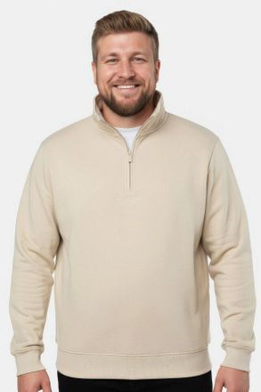 Men Plus Sweatshirt Troyer Sweat Stehkragen mit Zipper